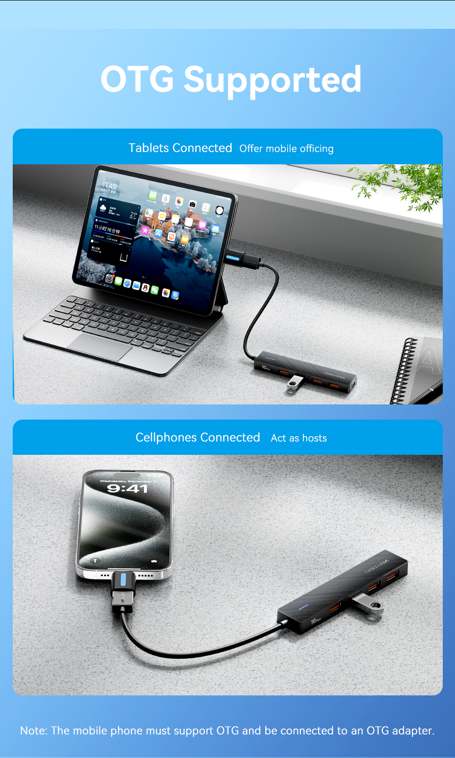 Vention Usb / Type C Hub 4*USB Port USB 3.2 10Gbps for Laptop Multi Splitter Adapter | Shopee ...
