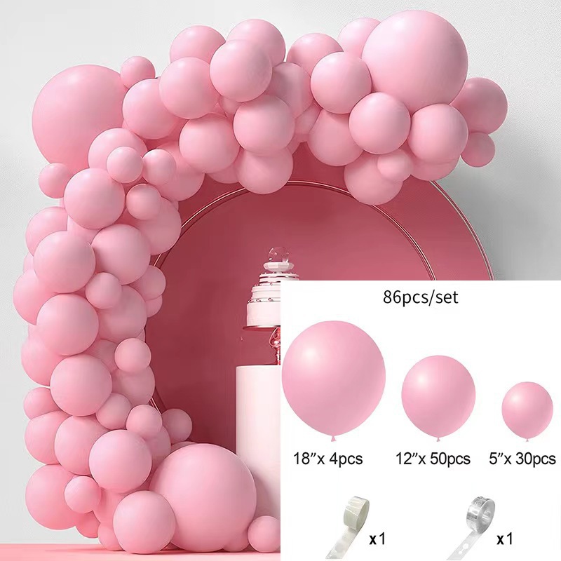 Pink Balloon Decoration 86pcs Pink Balloon Set Garland Ballon Happy ...