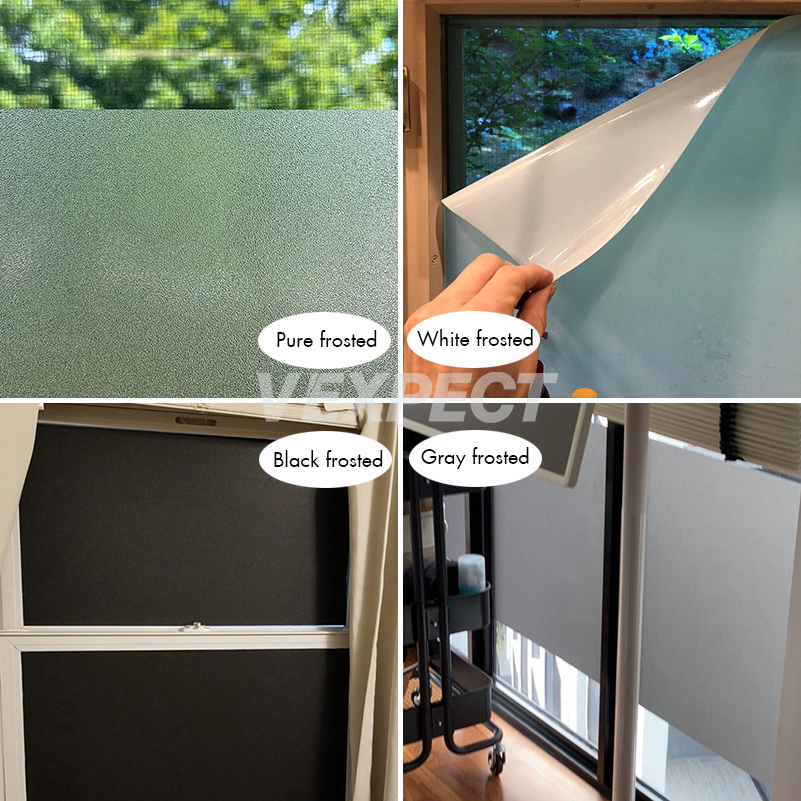 Glass Sticker for Window Privacy, Frosted Window Sticker Film, Blackout Tinted Window Film for ...