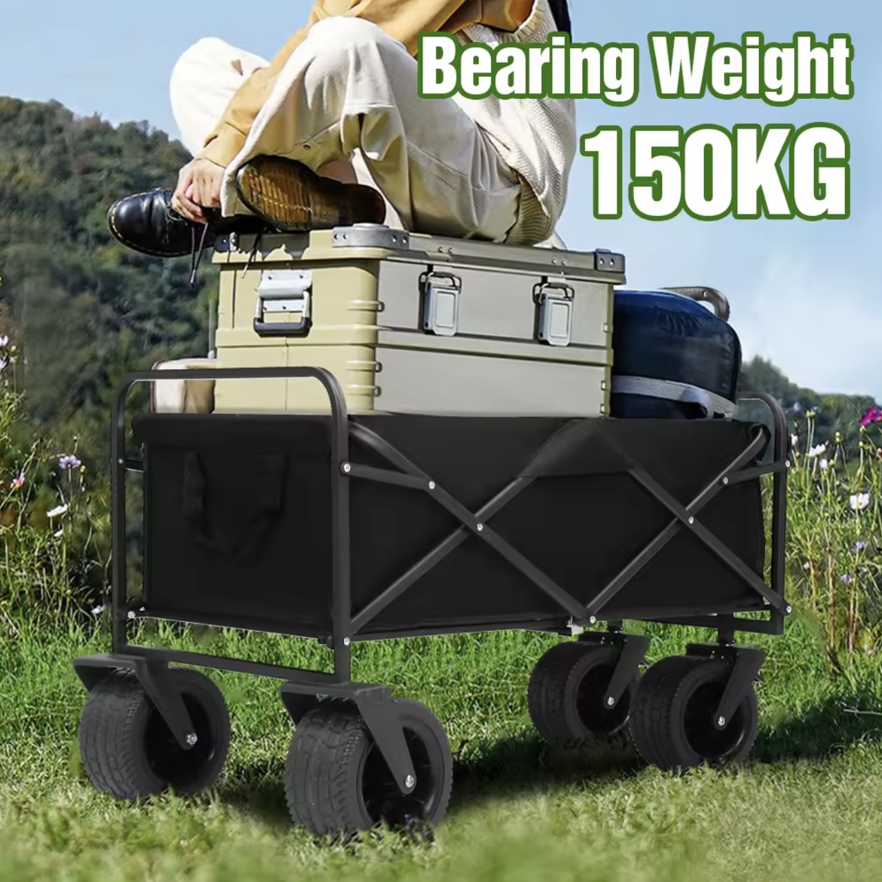 【MY Ready Stock】150L Outdoor Trolley Camping Trolley Outdoor Foldable ...