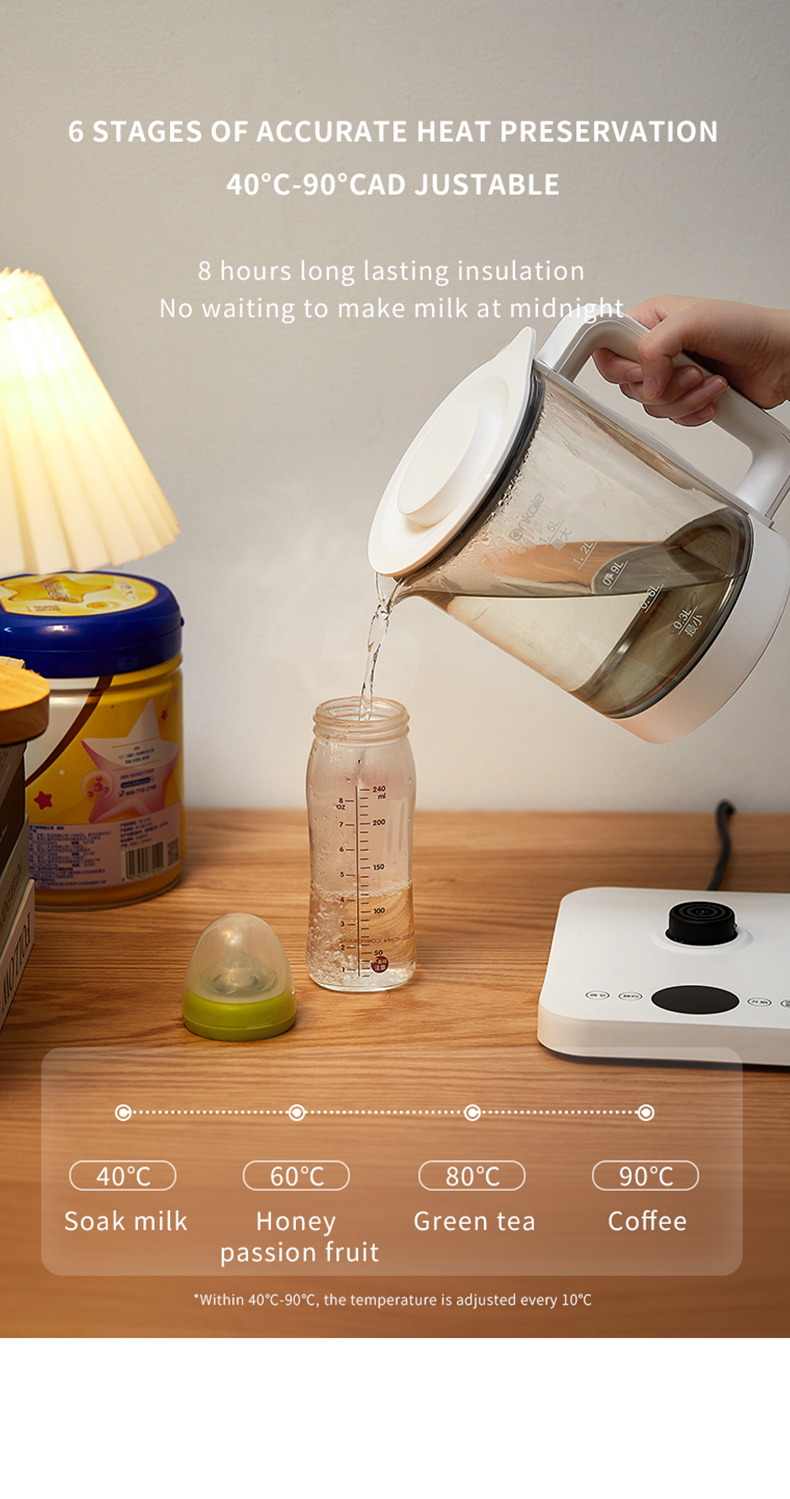 Ankale Household Multifunctional Electric Health Kettle 1.5L Glass Pot ...