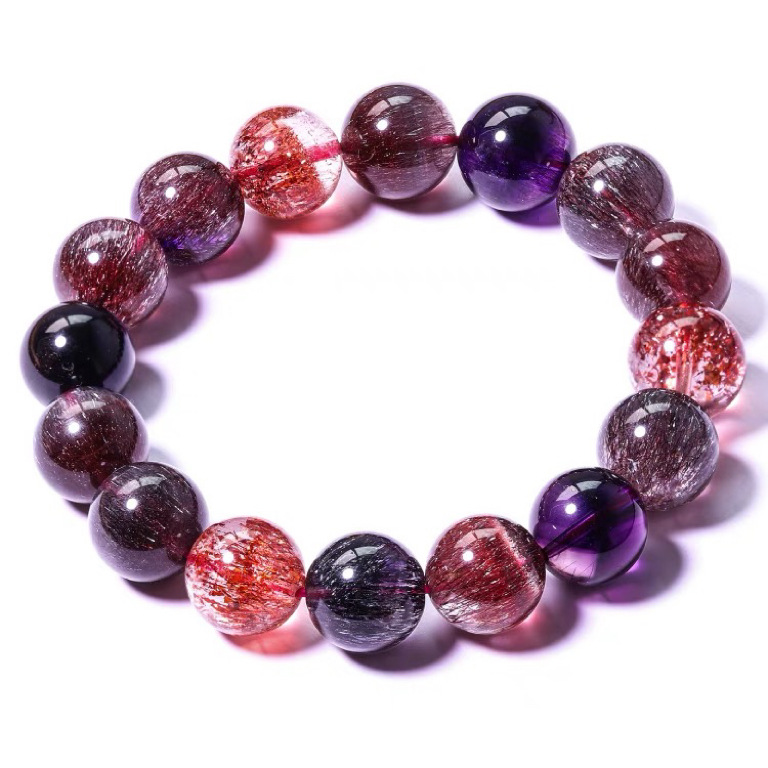 Explosive crystal bracelet super seven gold strawberry bracelet violet ...