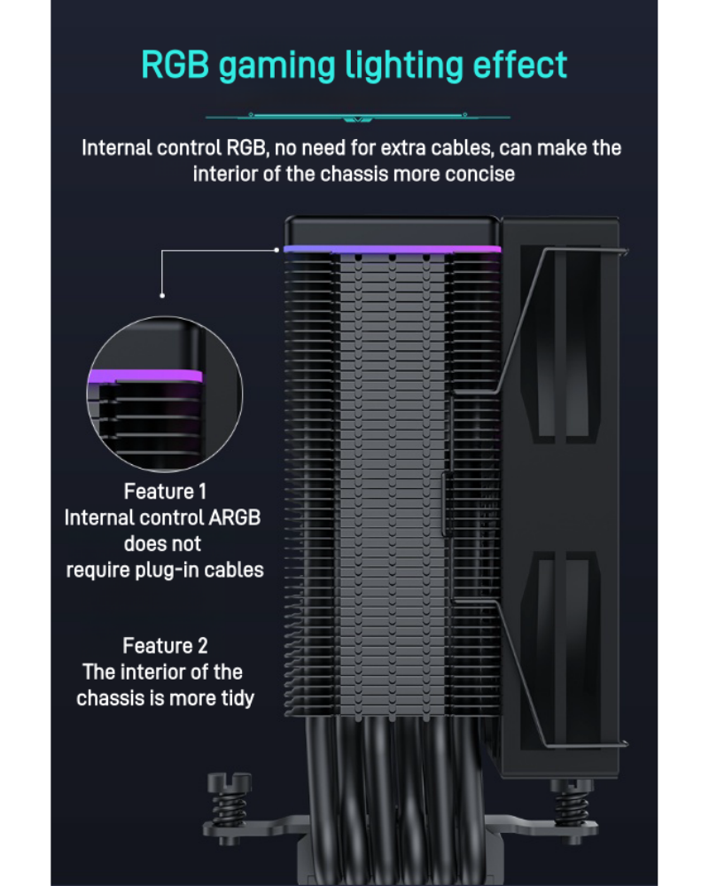 COOLLEO B60 Digital Display 6-heatpipe CPU Air Cooler For LGA 1700 ...