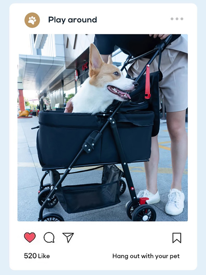 READY STOCK 2in1 Detachable Pet Stroller 360° Universal Wheels Load ...