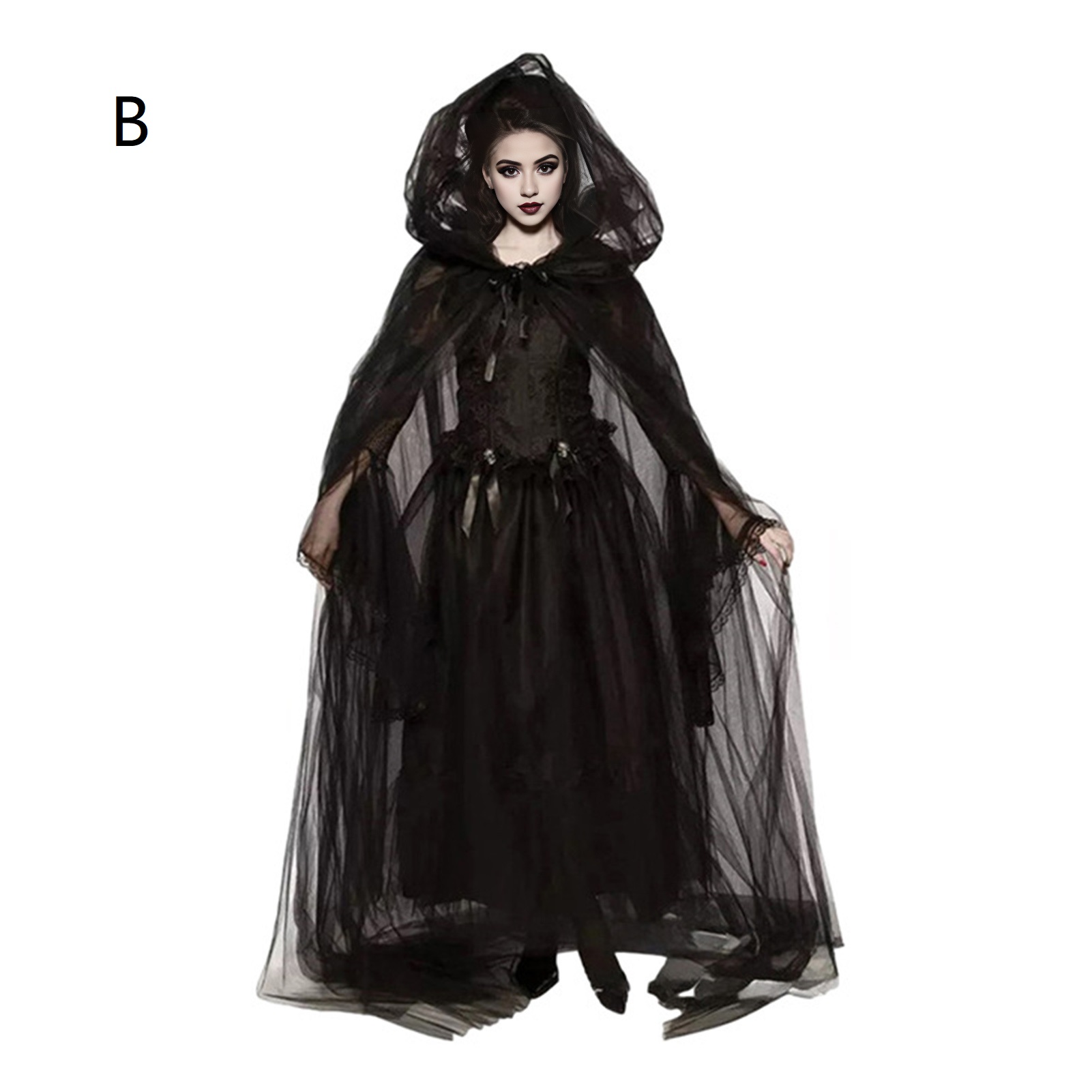 greenwood Halloween Costume Dark Witch Ghost Bride Women Dress Black ...