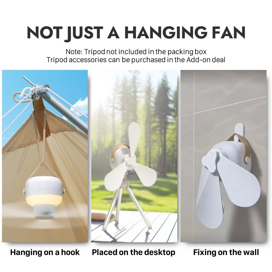 Multifunctional Portable Outdoor Fan Camping Mini Ceiling Fan with ...