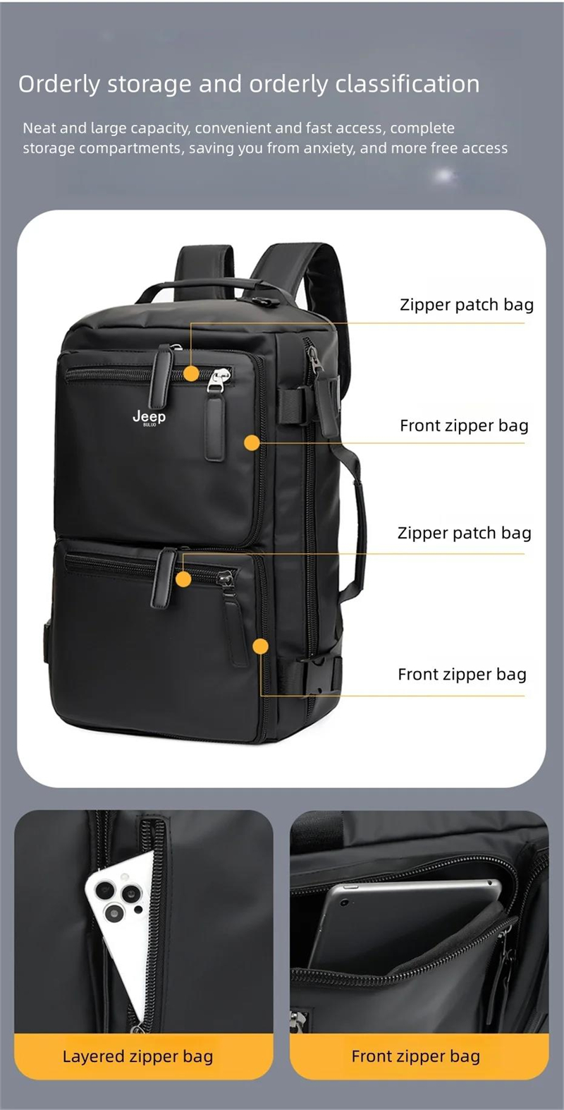 JEEP BULUO Brand Big Size Men Backpacks Large Capacity outdoor Riding ...