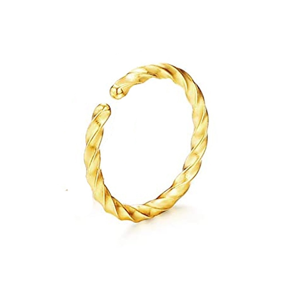 Fashionable and popular stainless steel round Fried Dough Twists C-shaped nose ring nose ring ...