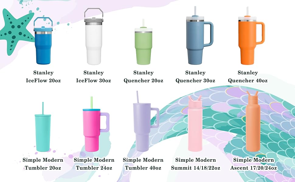 Mermaid Silicone Boot for Cup 40/30oz, Made for HydroJug Traveler 32/40 ...
