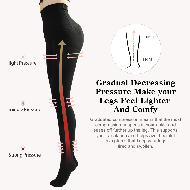 20-30mmHg Women Compression Pantyhose Stockings High Waist Tights ...