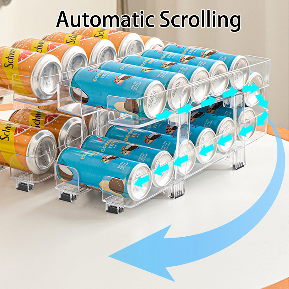 Fridge 10 Cans Beer Beverages Storage Holder for 330ml/500ml Adjustable ...