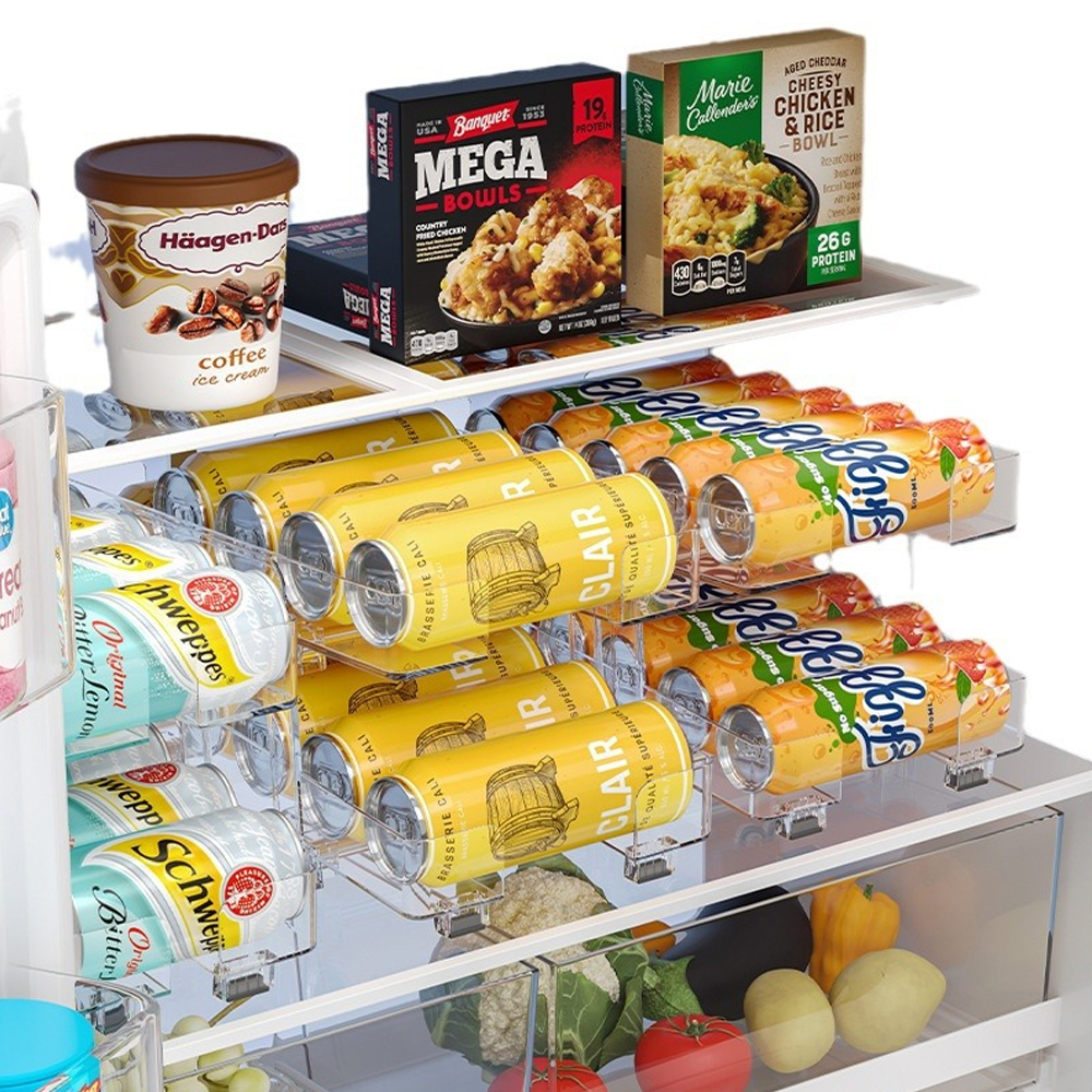 Fridge 10 Cans Beer Beverages Storage Holder for 330ml/500ml Adjustable ...