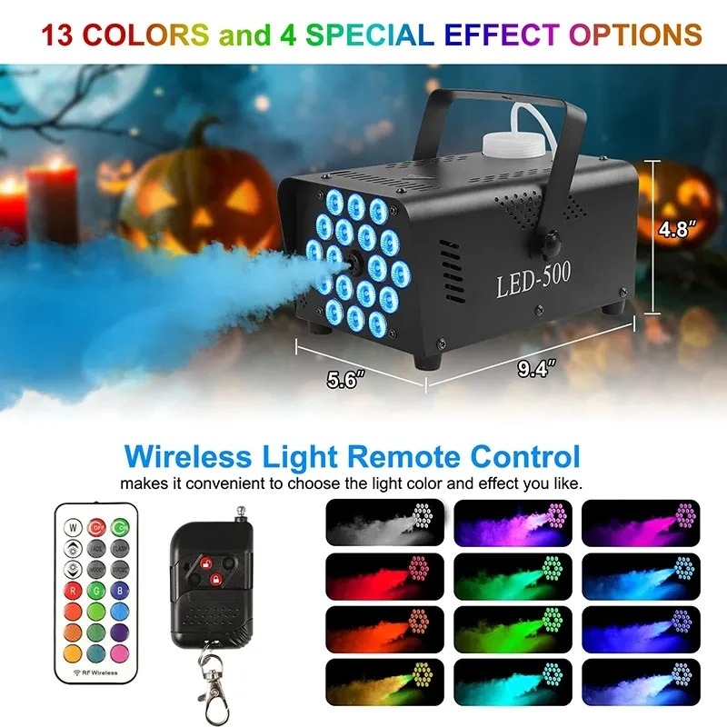 Fogging machine 2200W smoke fog machine mini LED remote control smoke ...