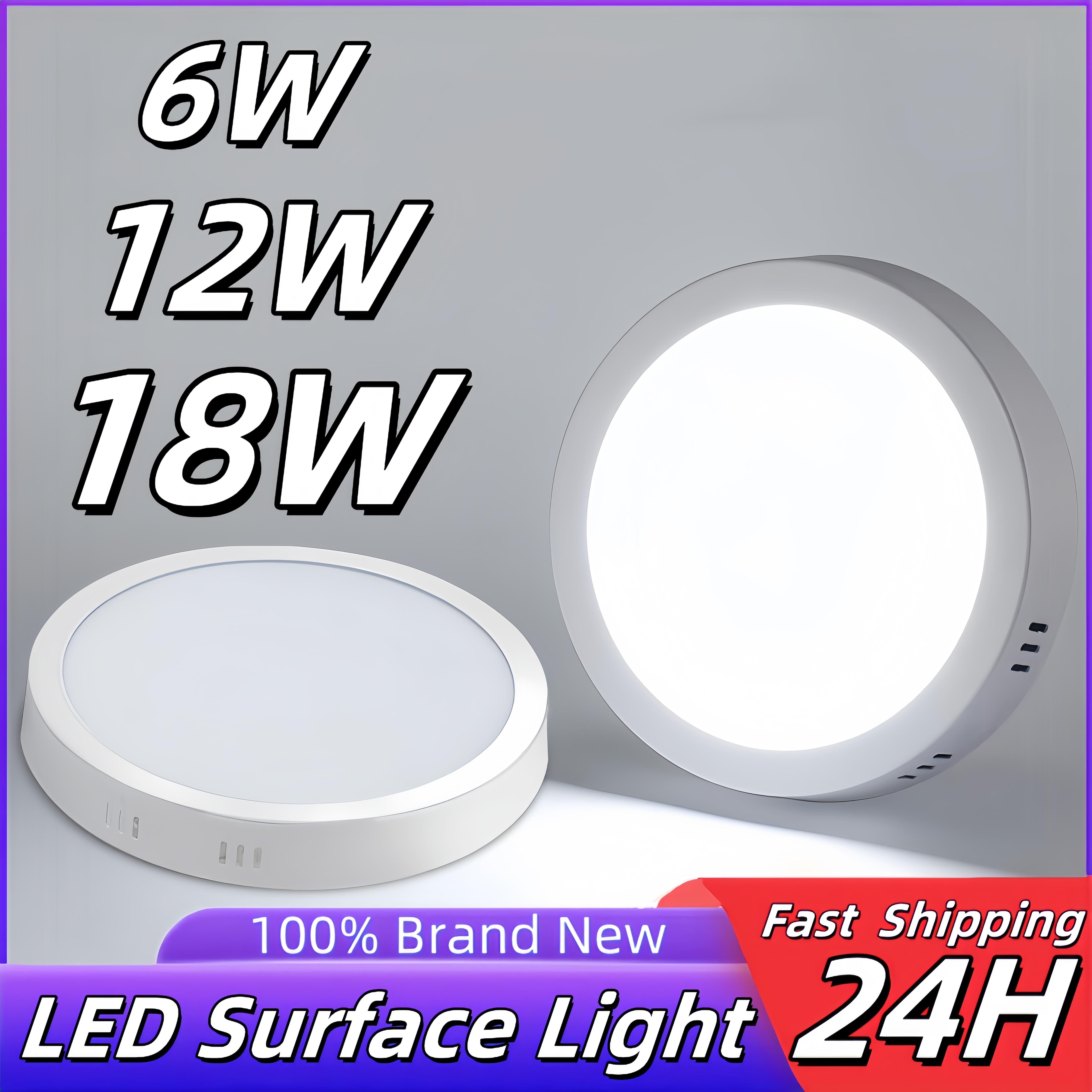 LED Surface Downlight 6W/12W/18W Round Lampu Siling Ruang Tamu Lighting ...