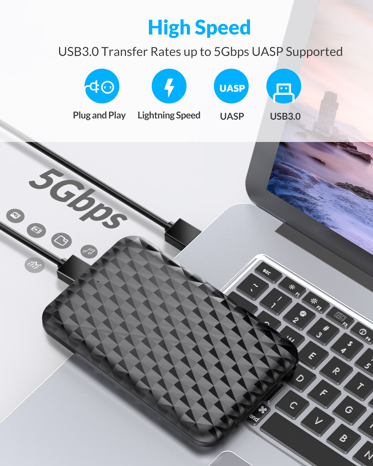 orico 2.5 inch SSD Case USB 3.0 to SATA External Hard Drive ssd Enclosure ssd case 2’5 Type C ...