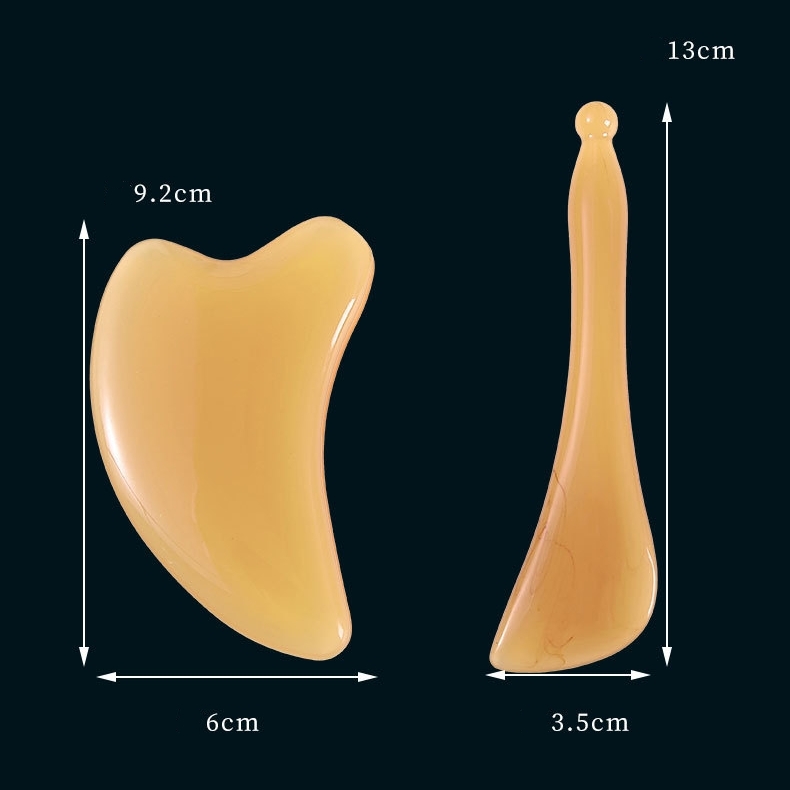 2PCs Guasha Tool for Face, Buffalo Horn Guasha Board Scraper, Eye ...