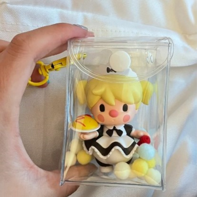 POPMART Square transparent display bag colored keychain rectangular ...