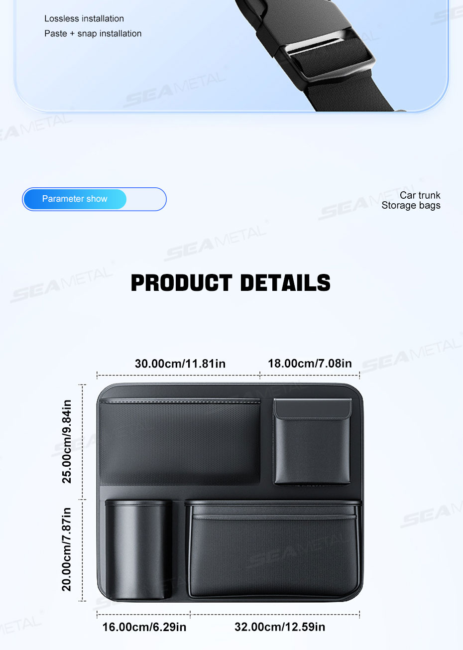 SEAMETAL Car Seat Backrest Manager Portable Leather Car Seat Multi ...