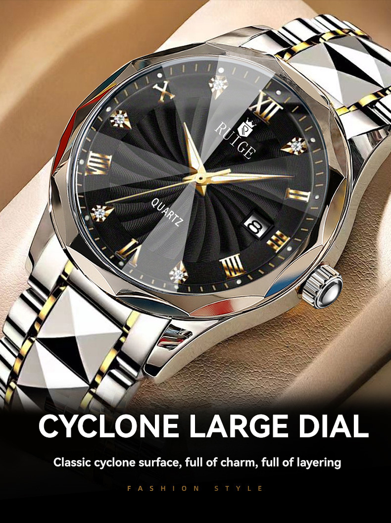 Ruige Men's Business Luxury Quartz Watch, Innovative Dial Design ...