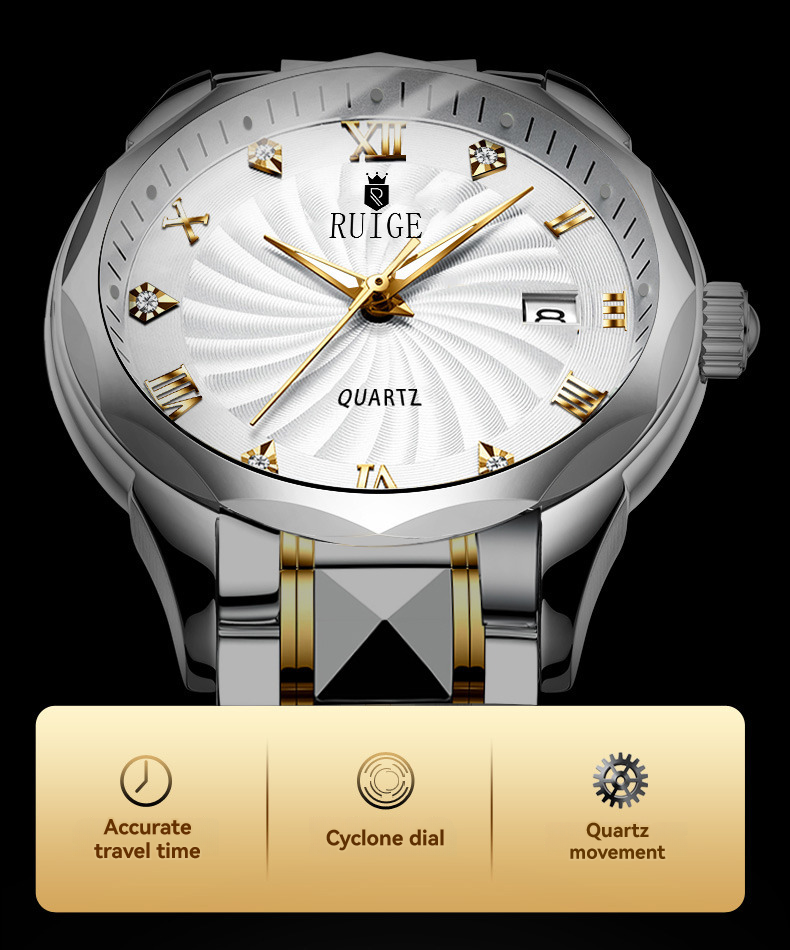 Ruige Men's Business Luxury Quartz Watch, Innovative Dial Design ...