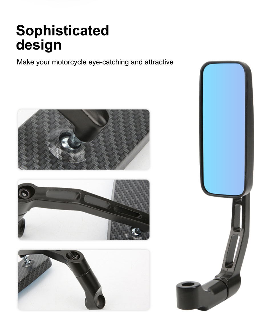 SEAMETAL Side Mirror Motorcycle Rear View Mirror Alloy CNC Racing Motor ...