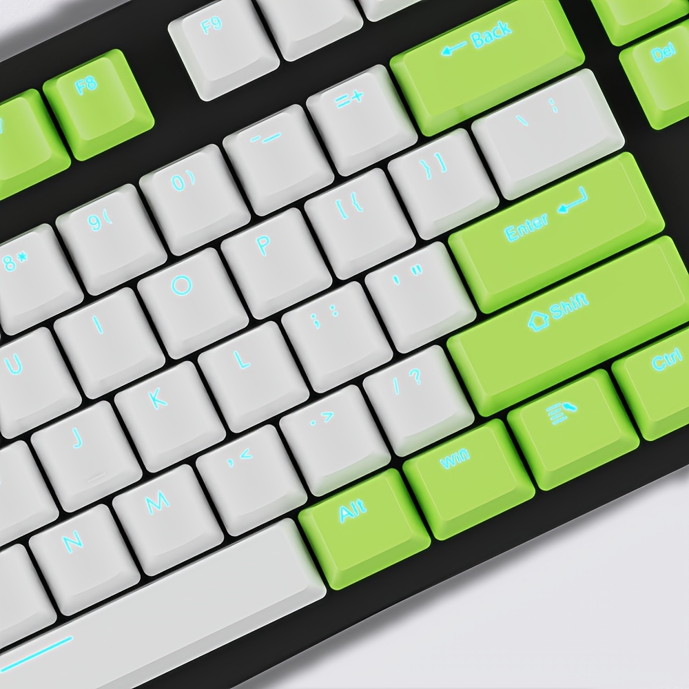 Gaming Keyboard Mechanical Transparent Keycaps Kit Layer Letter ...