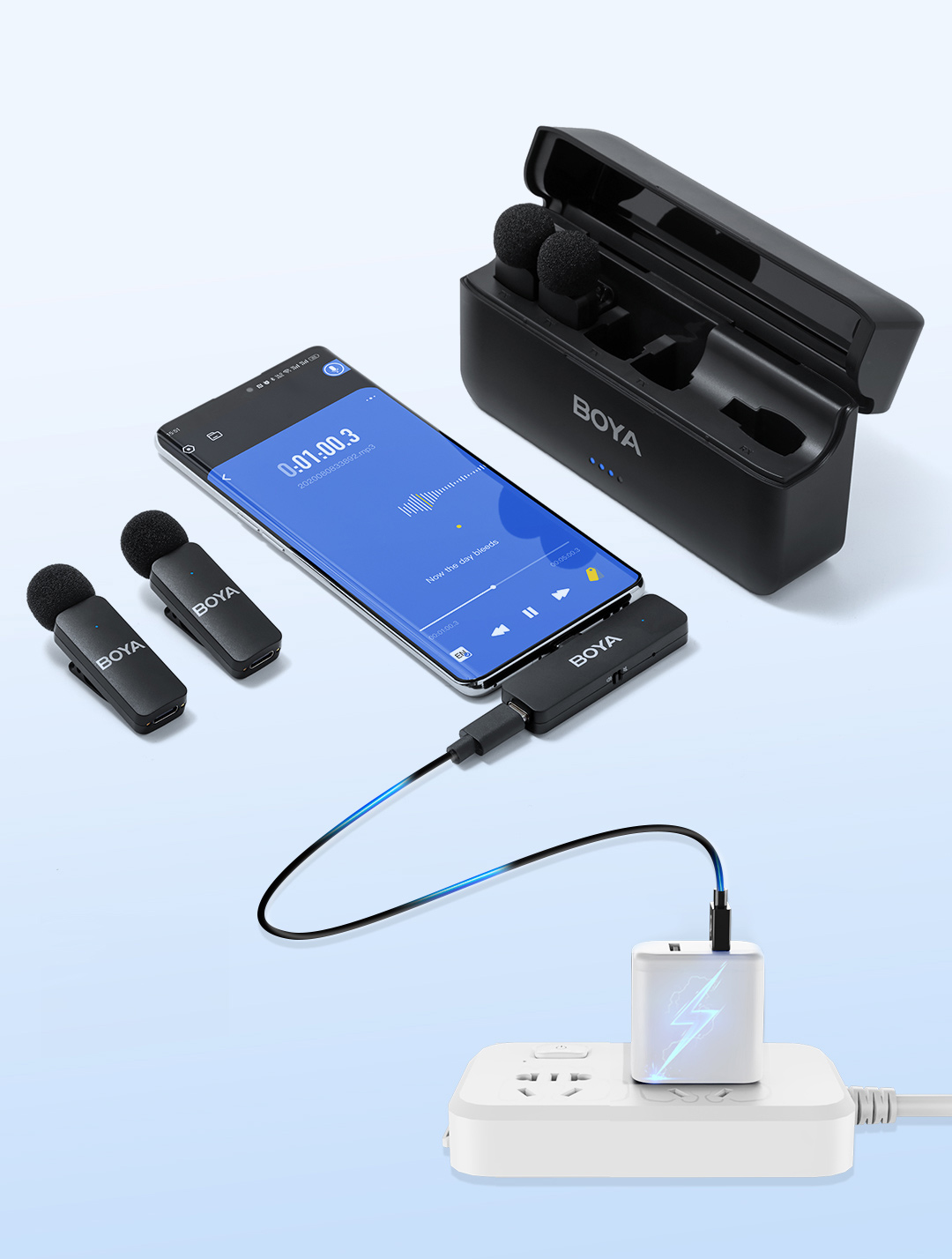 BOYA BY-V4U Wireless Lavalier Microphone With Charging Box 4 ...