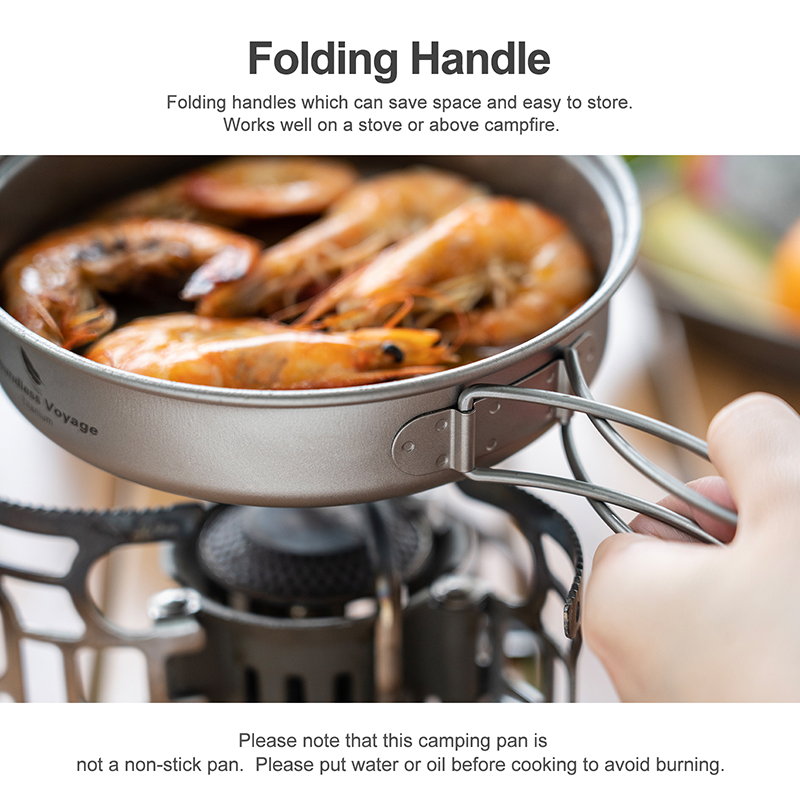 Boundless Voyage- Camping Cookware Titanium Pot Pan Set 1000ml Cup ...