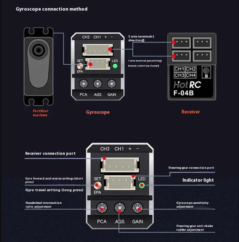 Hotrc F11 Automatic Stability Control Gyroscope for RC Drift Racing Car ...