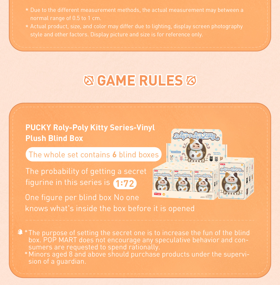 POP MART PUCKY Roly-Poly Kitty Series-Vinyl Plush Blind Box Action Toys ...
