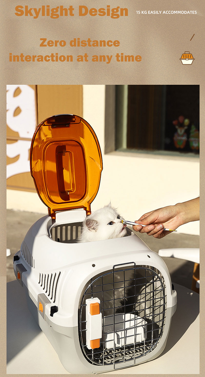 Pet Carrier Dog Cat Portable Travel Box Cat Airline box Large space ...