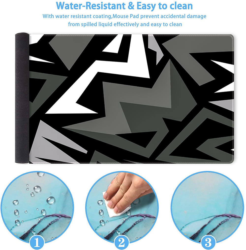 Geometric pattern mouse pad Gaming Mouse Pad Black Large Extended ...