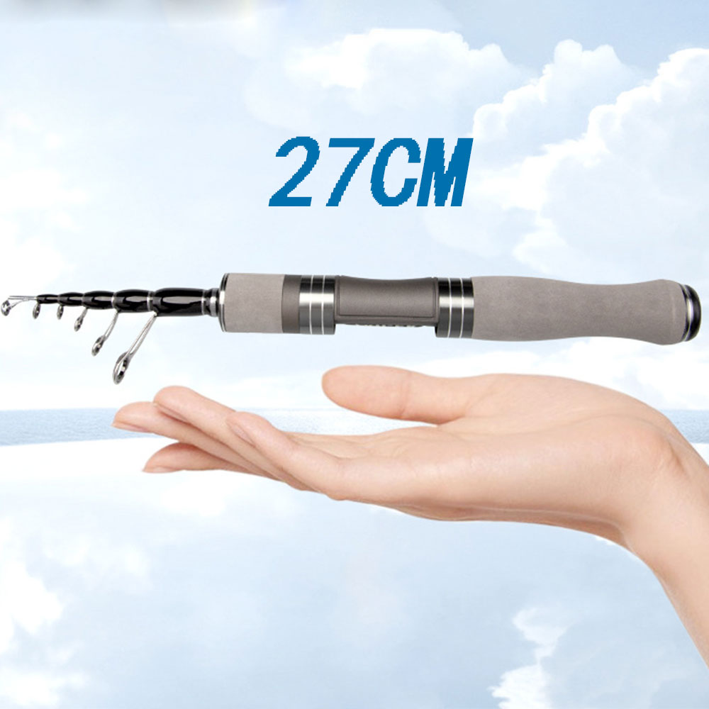 Only 27CM Portable Travel Fishing Rod Full Solid Carbon 1.5M/1.8M ML ...