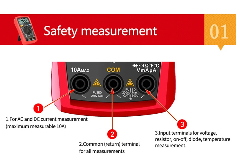 UNI-T UT33B+ UT33A+ UT33C+ UT33D+ Digital Multimeter Manual Range AC DC ...