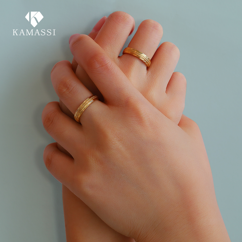 KAMASSI Cincin Pasangan 2 Keping Keluli tahan karat Hipoalergenik tidak ...