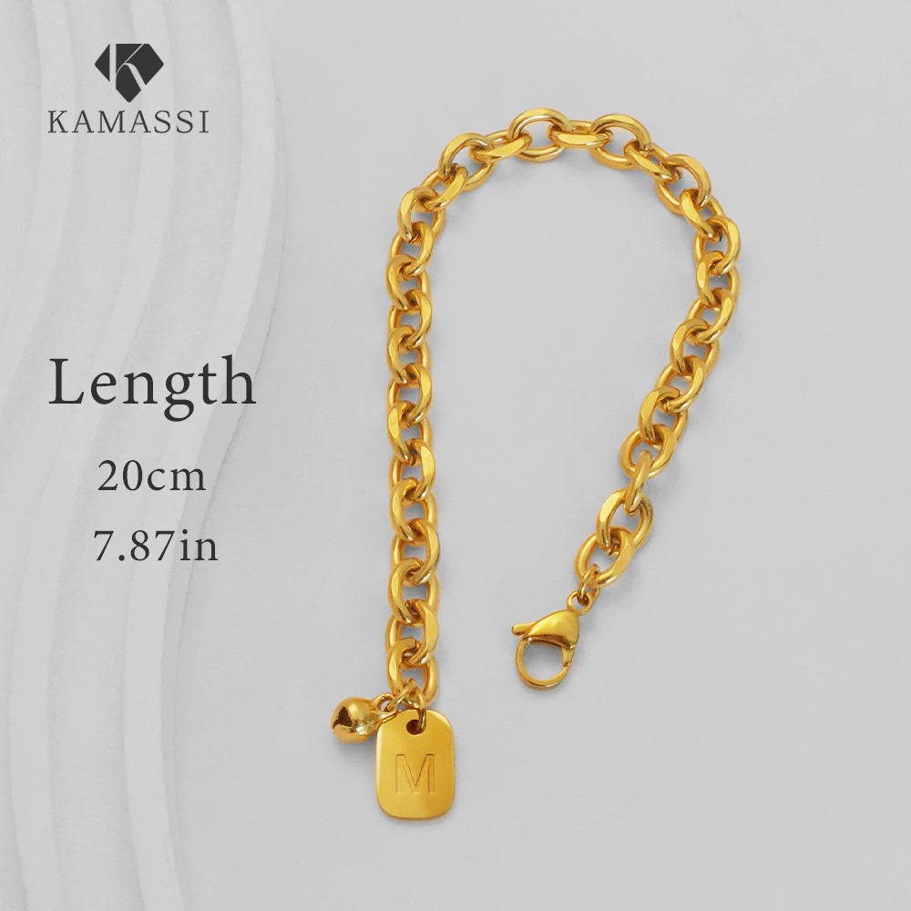KAMASSI Unisex Hypoallergenic Stainless Steel Letter Bracelet [Free ...