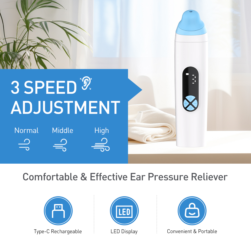 Ear Pressure Relief Device Eustachian Tube Unblocker 3-Speed Adjustment ...