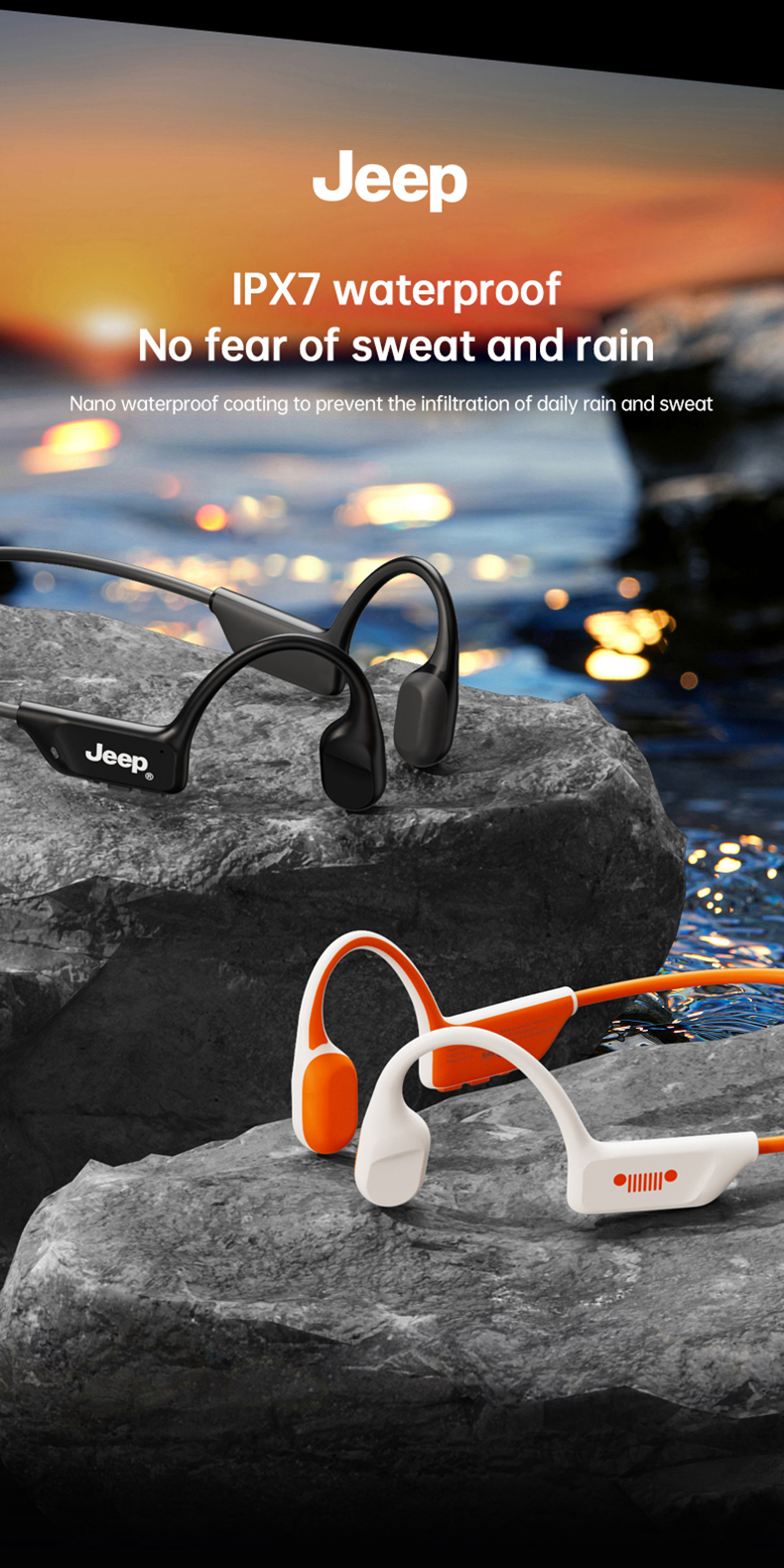 Jeep EC006 Bone Conduction Earphones HiFi Sound Quality Low Latency ...