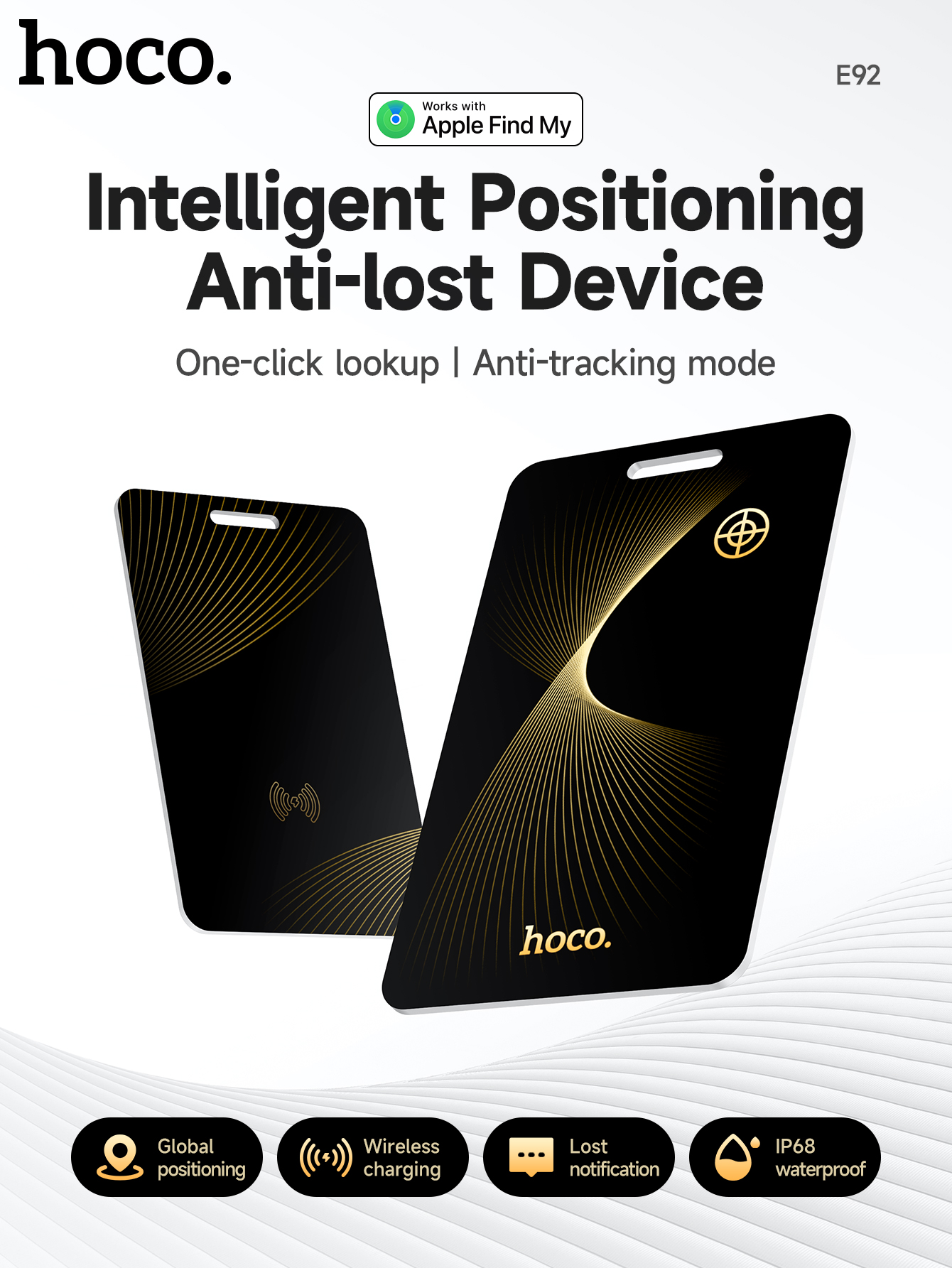 HOCO E92 100% Original Smart Ap*le Positioning Anti Loss Device Global Positioning Card Remote ...