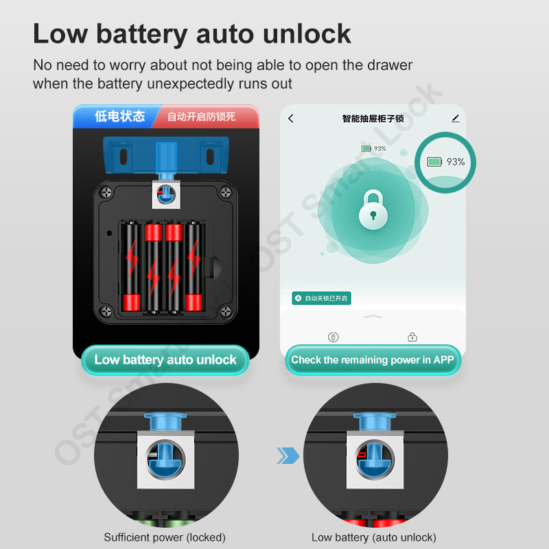 NFC Smart Drawer Lock DIY No-Punch Hidden Form Security Wooden Cabinet ...