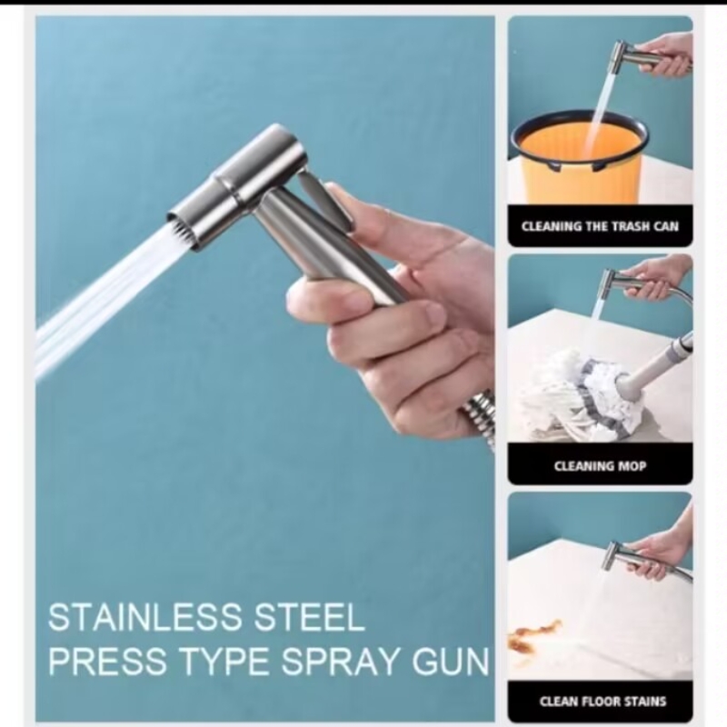 Bidet spray set High pressure hand bidet two way tap stainless steel ...