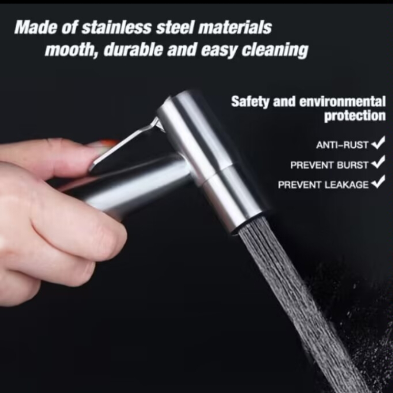 Bidet spray set High pressure hand bidet two way tap stainless steel ...