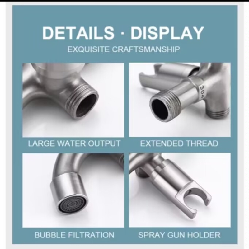 Bidet spray set High pressure hand bidet two way tap stainless steel ...