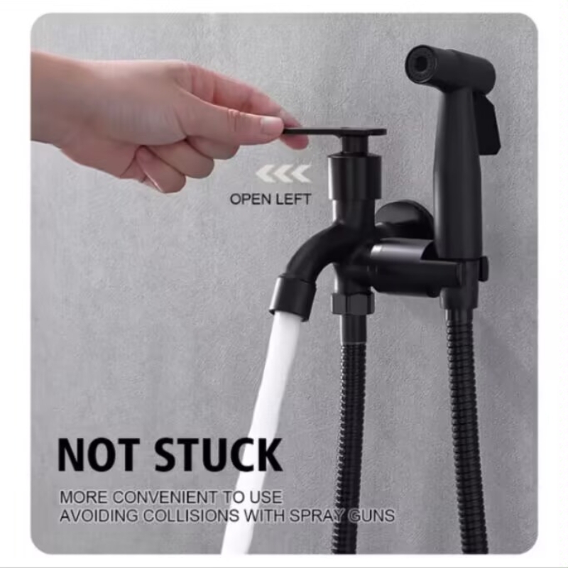 Bidet spray set High pressure hand bidet two way tap stainless steel ...