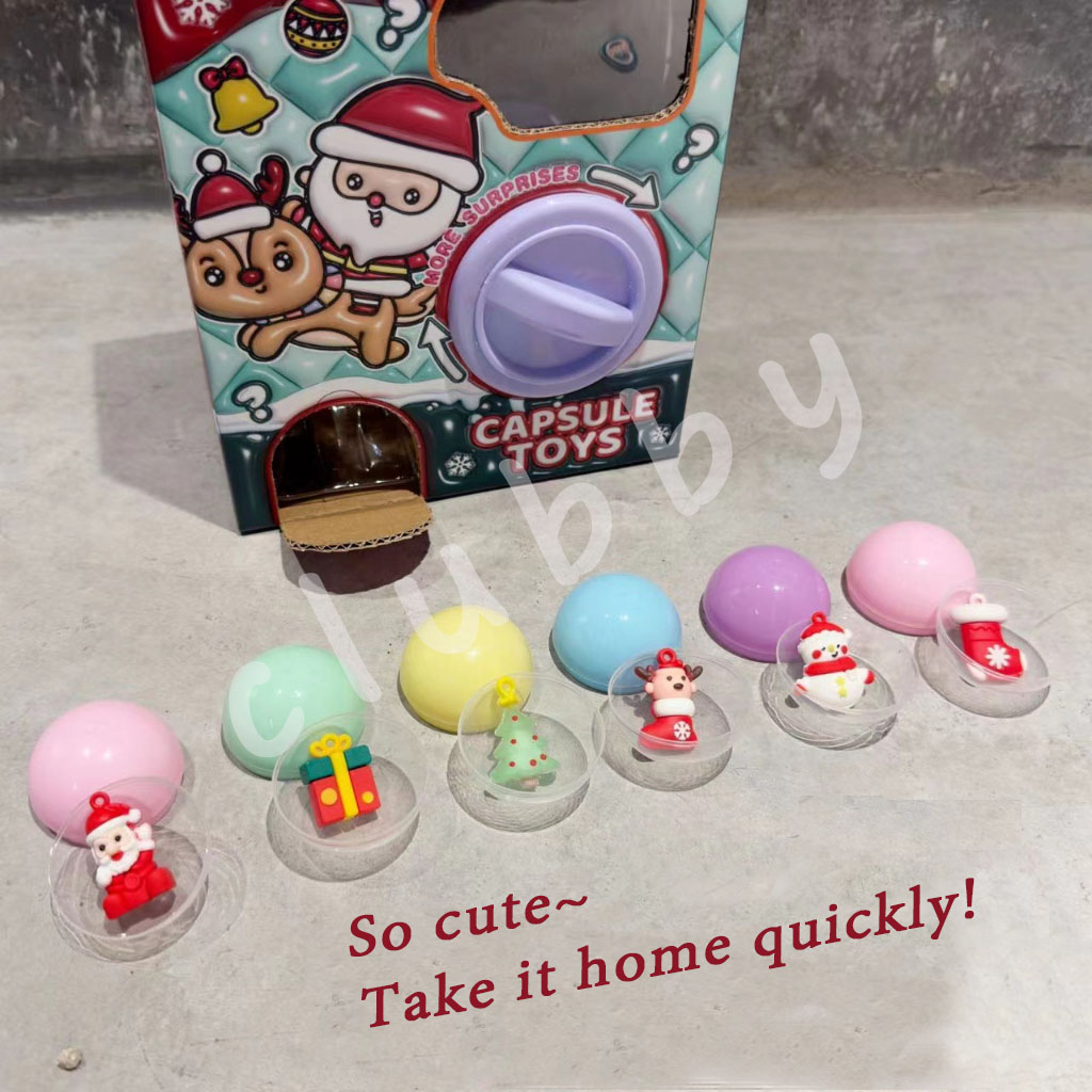 Christmas Gachapon Machine Santa Claus Snowman Elk Dolls Surprise Kids ...