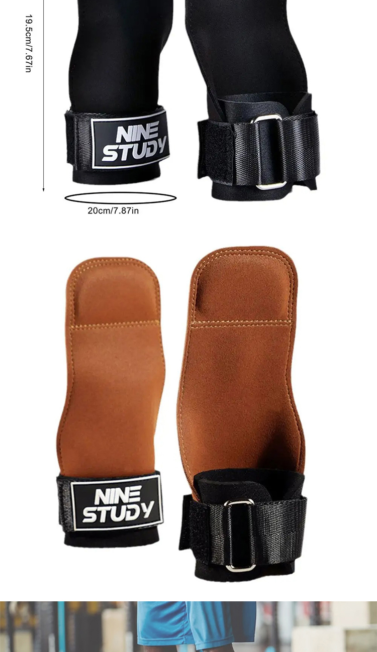 Gym Gloves Grips Anti-Skid Wrist Straps Protector for Weightlifting ...