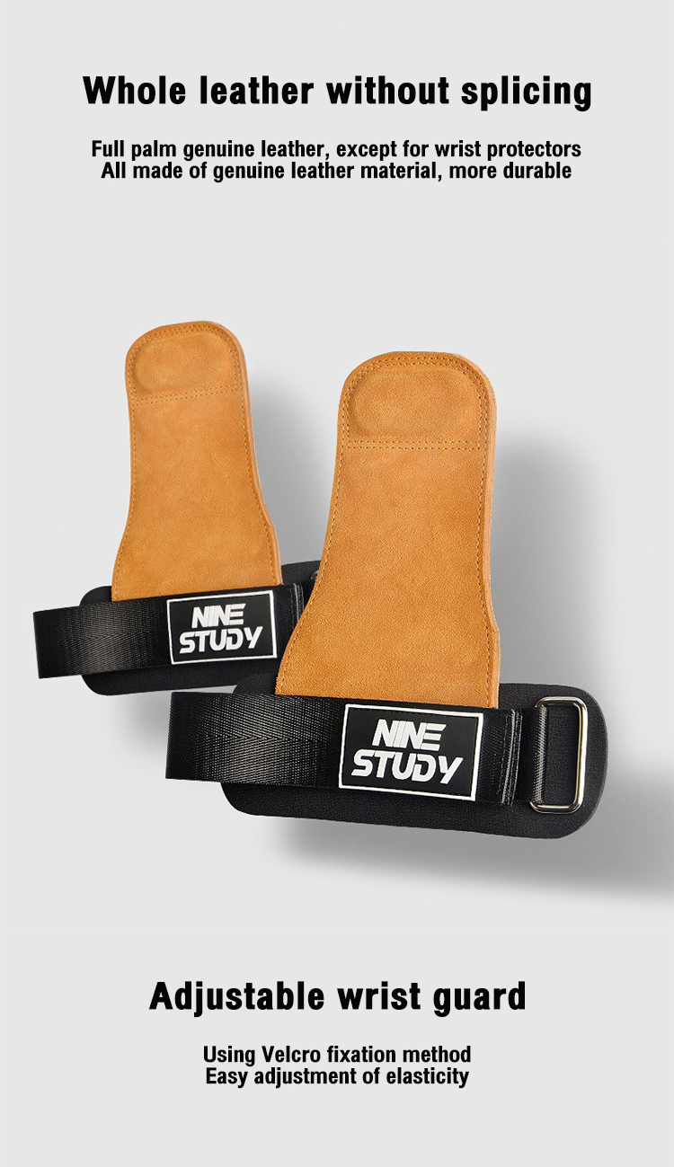 Gym Gloves Grips Anti-Skid Wrist Straps Protector for Weightlifting ...