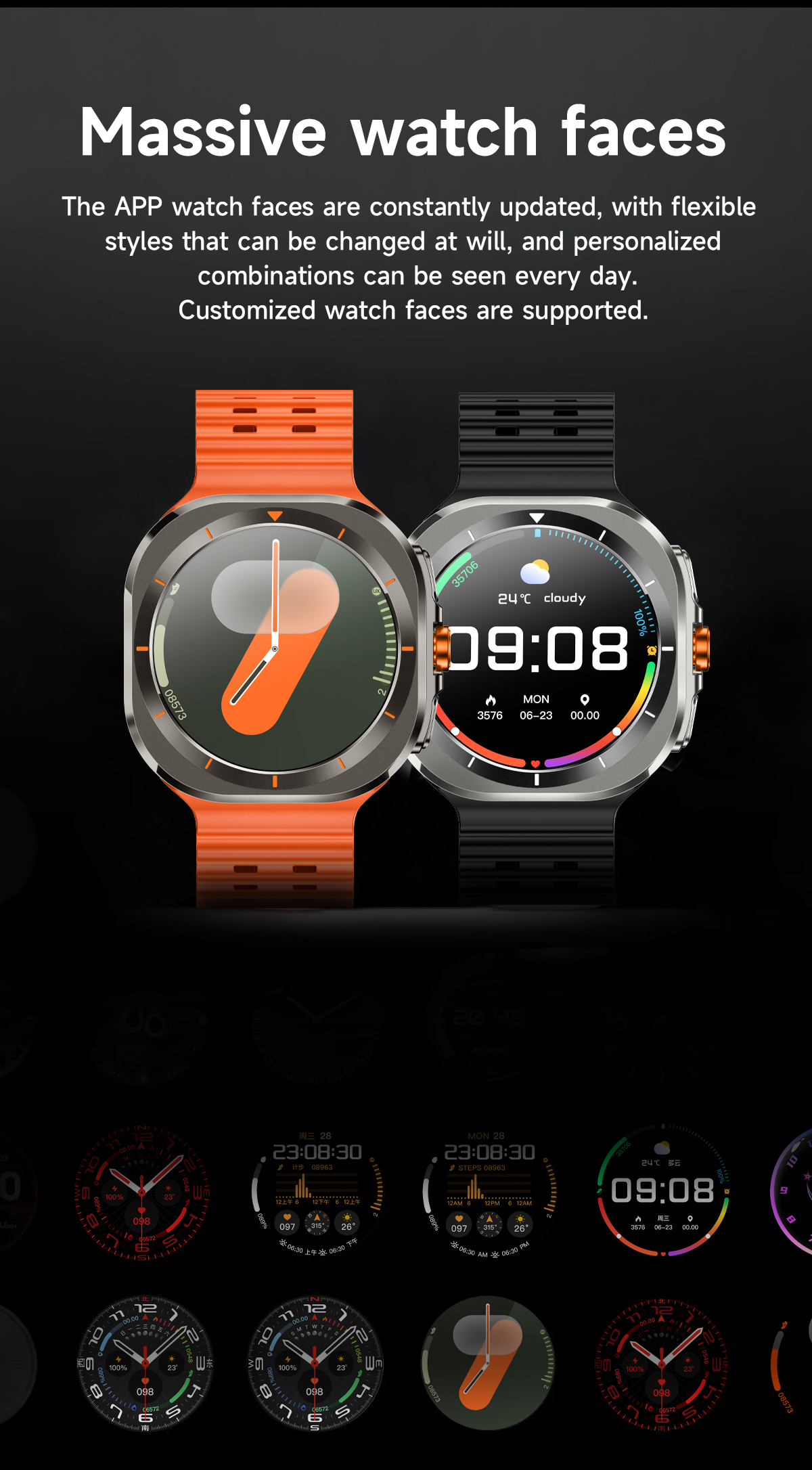NEW Galaxy X7 Ultra Smart Watch Blood Glucose Men Women IP68 Outdoor ...