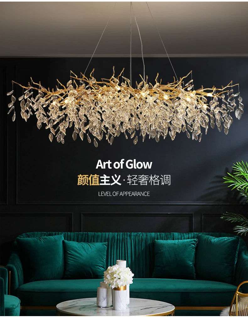 Luxury Gold Crystal LED Chandeliers Living Dining Room Bedroom Lighting ...