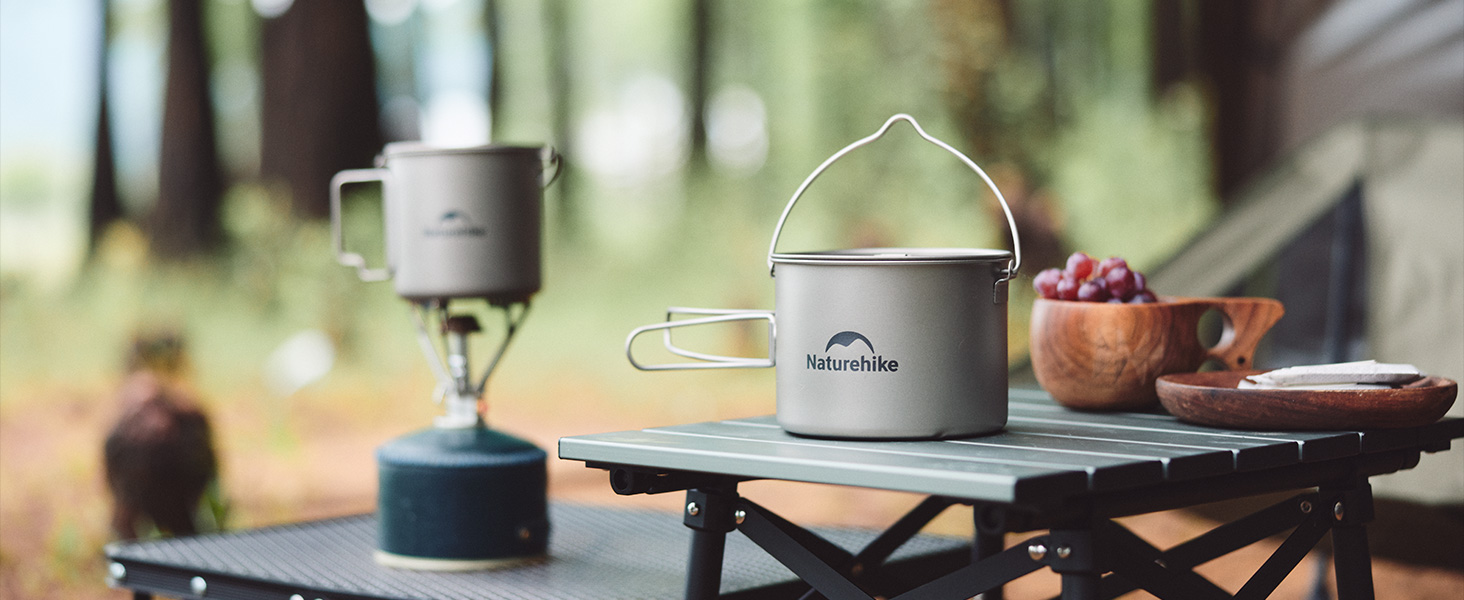 Naturehike Titanium Pot Ultralight Large Capacity Kitchen CupHanging ...